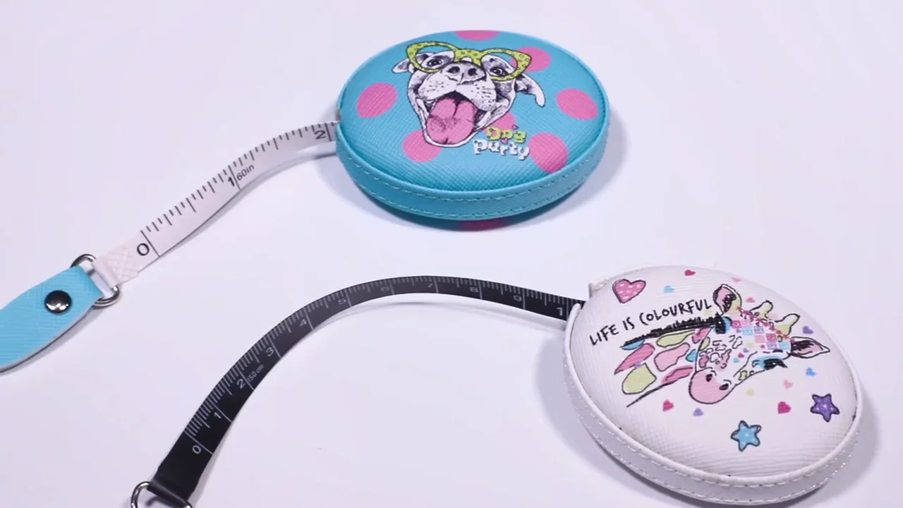 Custom Pu Mini 1500mm Retractable Leather Round Fancy Measure Tape/tape ...