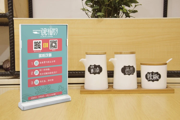 UHOO A5 Paper Size Acrylic T-Shaped Table Menu Display Stand