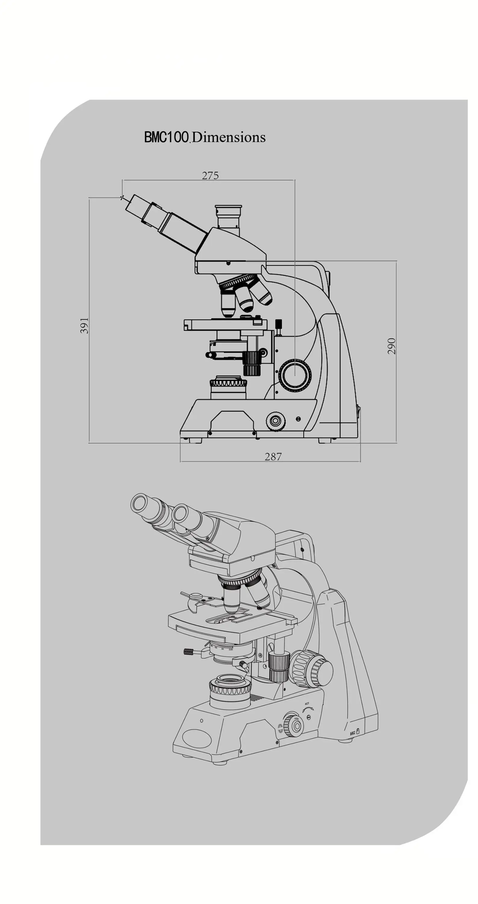 Phenix Microscope New Model BMC100-A3 40X-1000X Digital Microscope for ...