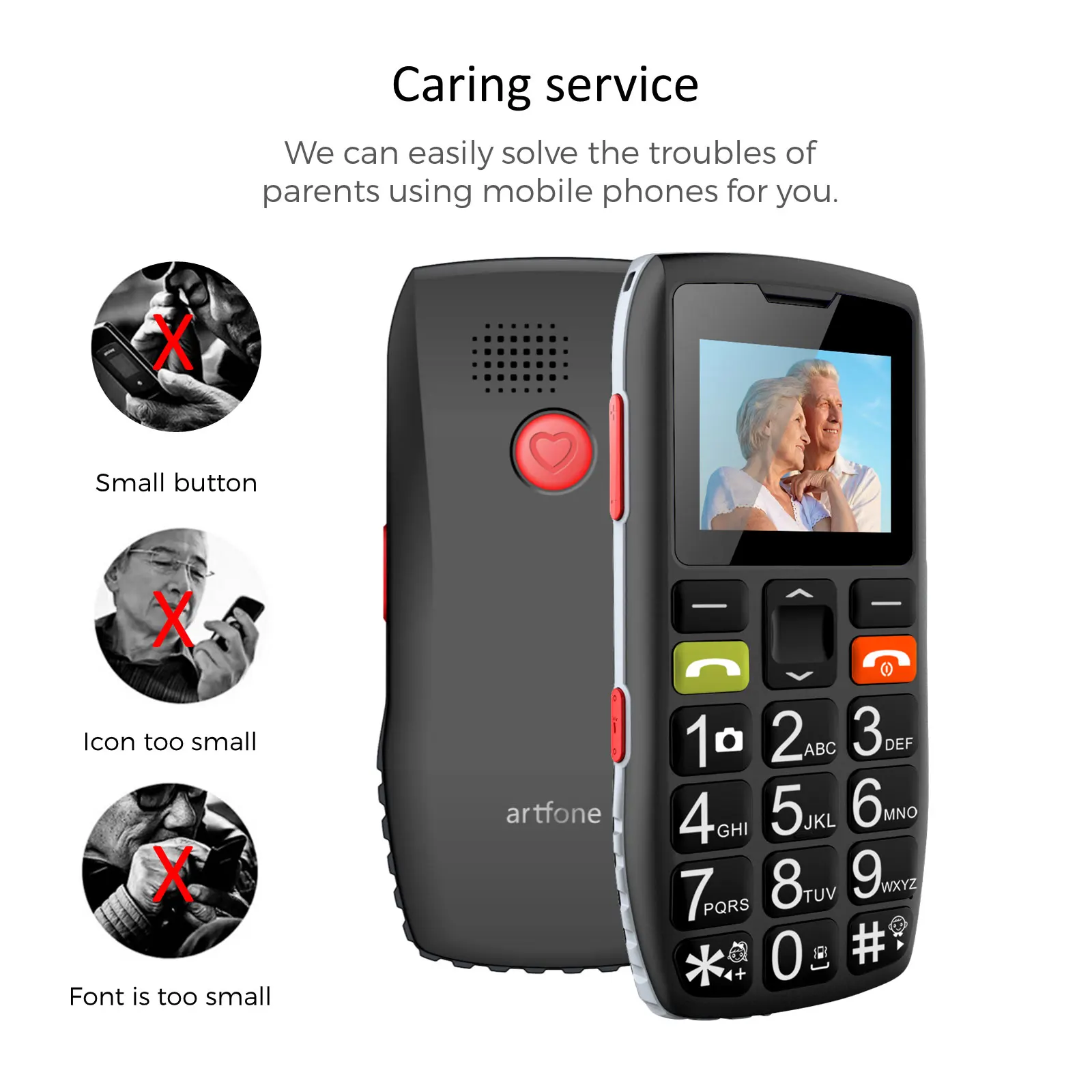 C1 MTK 2G Senior Phone - Dual SIM with SOS Key & Big Font