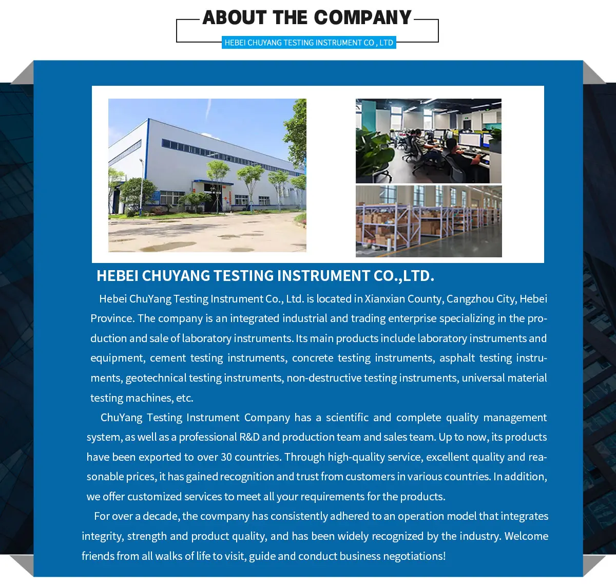 Company Overview - Hebei Chuyang Experimental Instrument Co., Ltd.