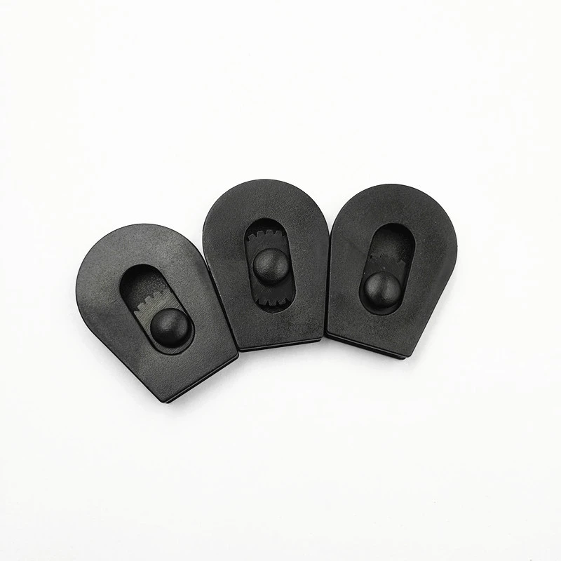 Drawstring Sliding Black Plastic Wheel Cord Lock Ends Stopper