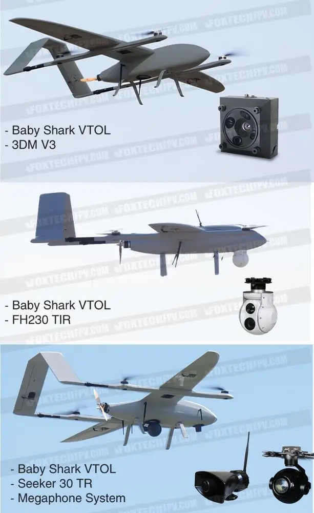 Foxtech Baby Shark 2 Hours Long Range Fixed Wing Vtol Drone Uav ...