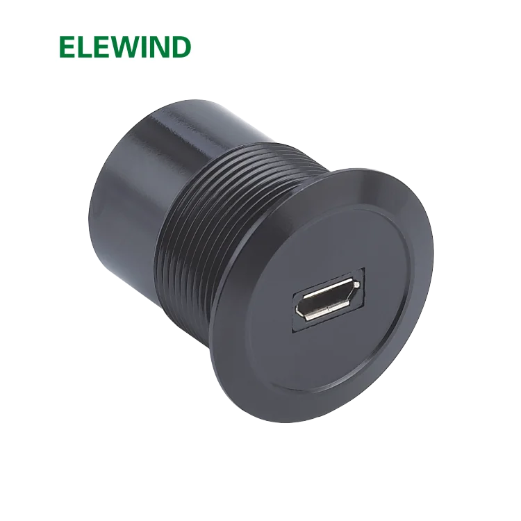 Metal Micro Usb 2.0 Female To Male Connector Panel Mounting Usb Socket ...