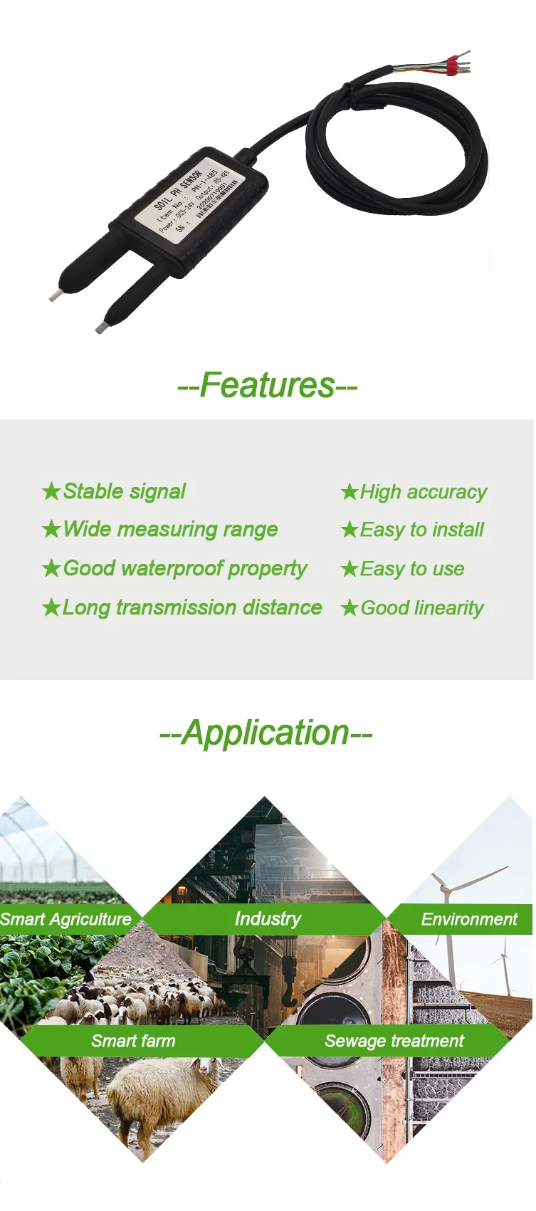 Economical 0-5v 4-20ma Rs485 Arduino Soil Ph Sensor For Agriculture ...