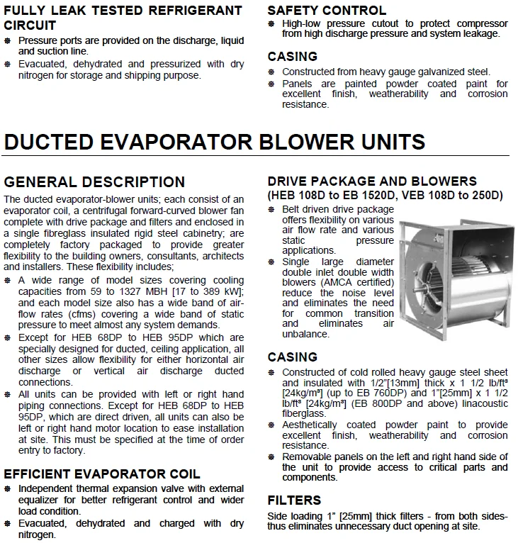 Dunham Bush 50/60 Hz ACCS Air Cooled Split System Rooftop Unit