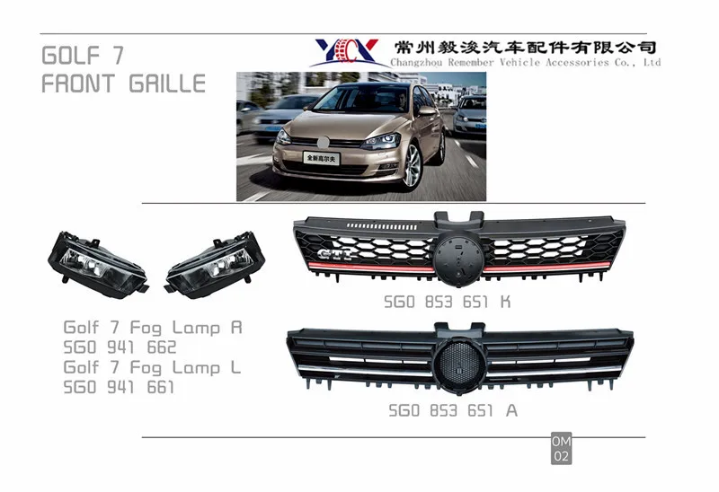 Car Intake Grille For Vw Golf 7 Gti Auto Parts Front Grille Oem 5g0 853 ...