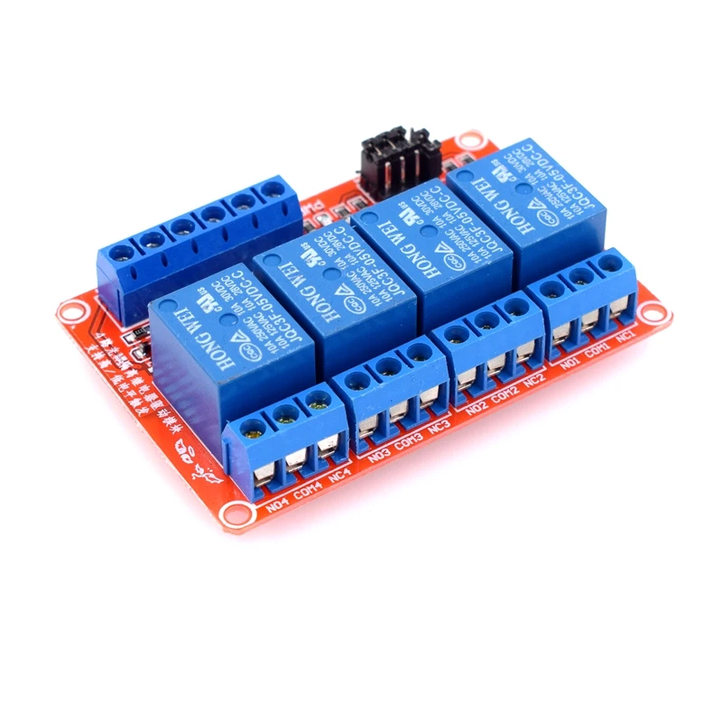 Hw-280a Red Board 4 Way 5v Relay Module With Optocoupler Isolation High ...