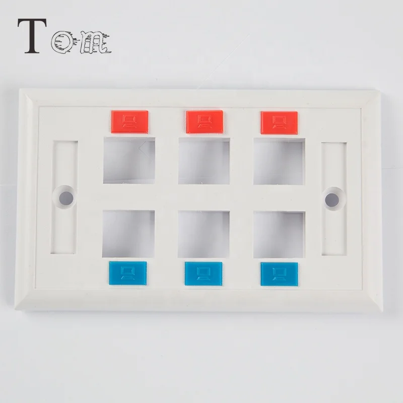Tom-fp-us-15 120 Type 6 Port Telecom Communication Usa Type Faceplate ...
