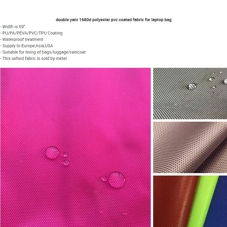 Waterproof 1680d Ballistic Polyester Nylon Oxford Fabric With Pvc ...