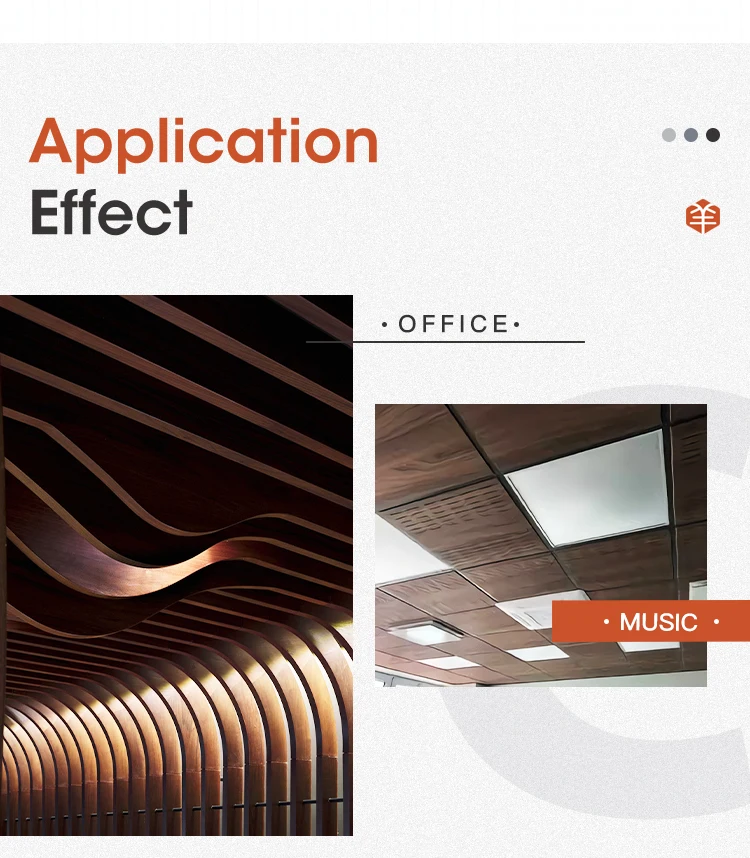 Veneer Wood Drop Ceiling Tiles for Home Interior Decoration
