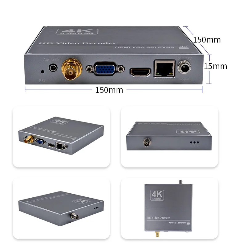 H.265/h.264 4k Rtsp Rtmp Onvif Ip To Hdmi Sdi Vga Cvbs L/r Stereo Audio ...