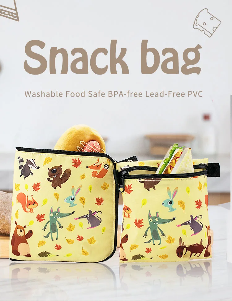 Custom Full Printed Waterproof Polyester Small Zipper Food Storage ...