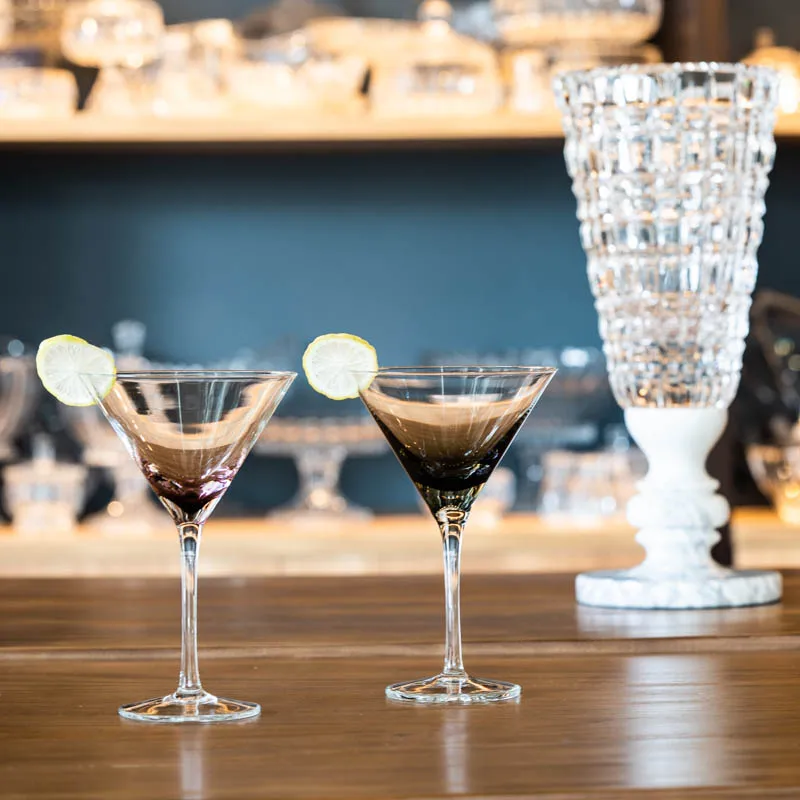 Customize Wine Tasting martini Glass Lead Free Crystal Triangle ...