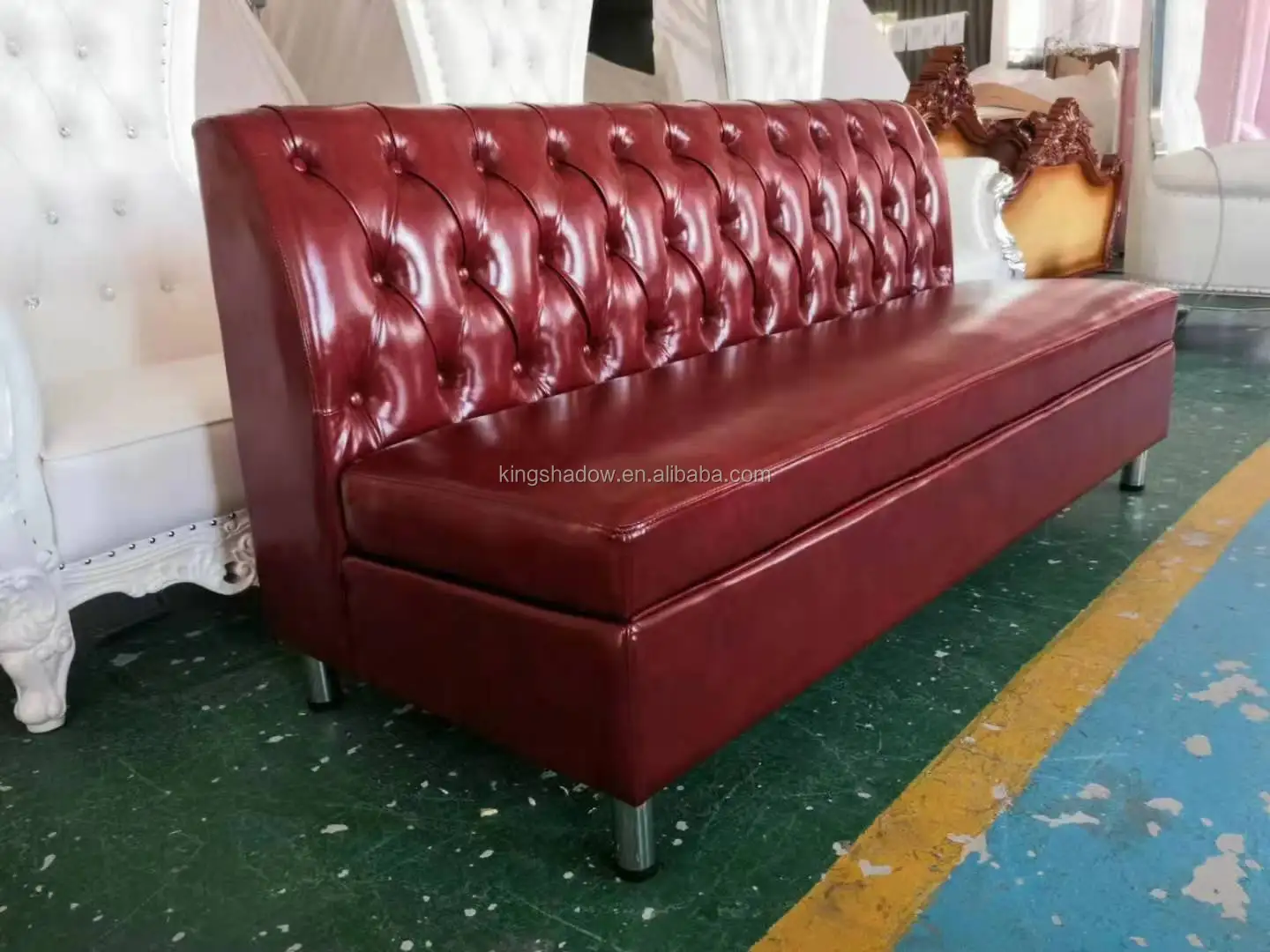 High Quality PU Leather Reception Waiting Sofa for Salons
