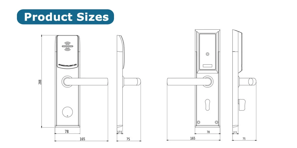 Smart Rfid Hotel Lock System Rf Card Electronic Door Handle Lock Hotel ...