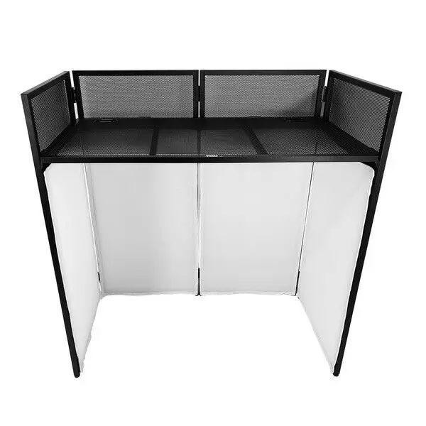 DJ Mobile Disco Booth Stand System with Shelf & Lycra Cloths