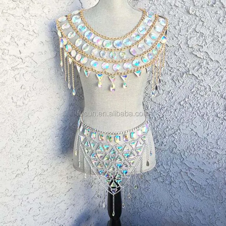 2023 Fashion Rhinestone Bra Top Rave Body Chain Sexy Bralette Rave Bra