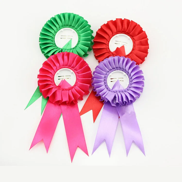 58mm Satin Ribbon Rosettes Button Badge Diy Making Rosette Badge ...