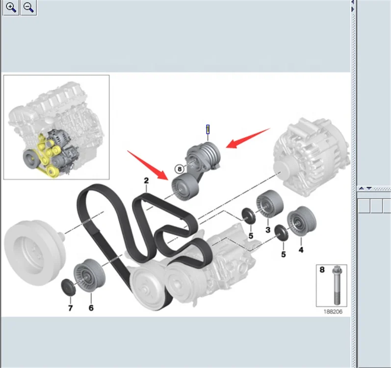 F02 E71 N54 Engine Parts Belt Tensioner Pulley For Bmw 11287627052 ...