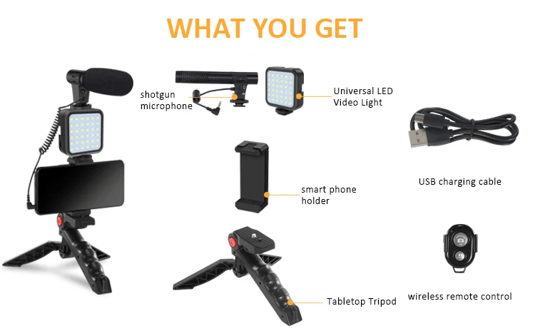 Video Vlog Kit Live Streaming Equipment Mini Bi-color Led Light ...