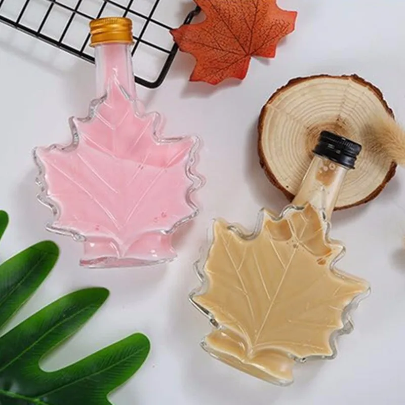 Rum Bottle Design - Unique Maple Leaf Shaped Glass Bottle