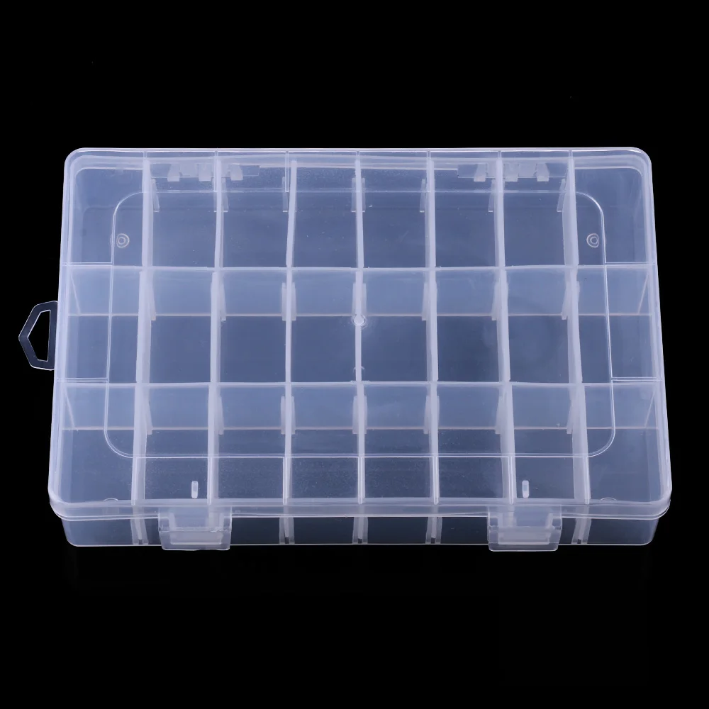 Wholesale Clear Plastic Fishing Tackle Box - 24 Compartments