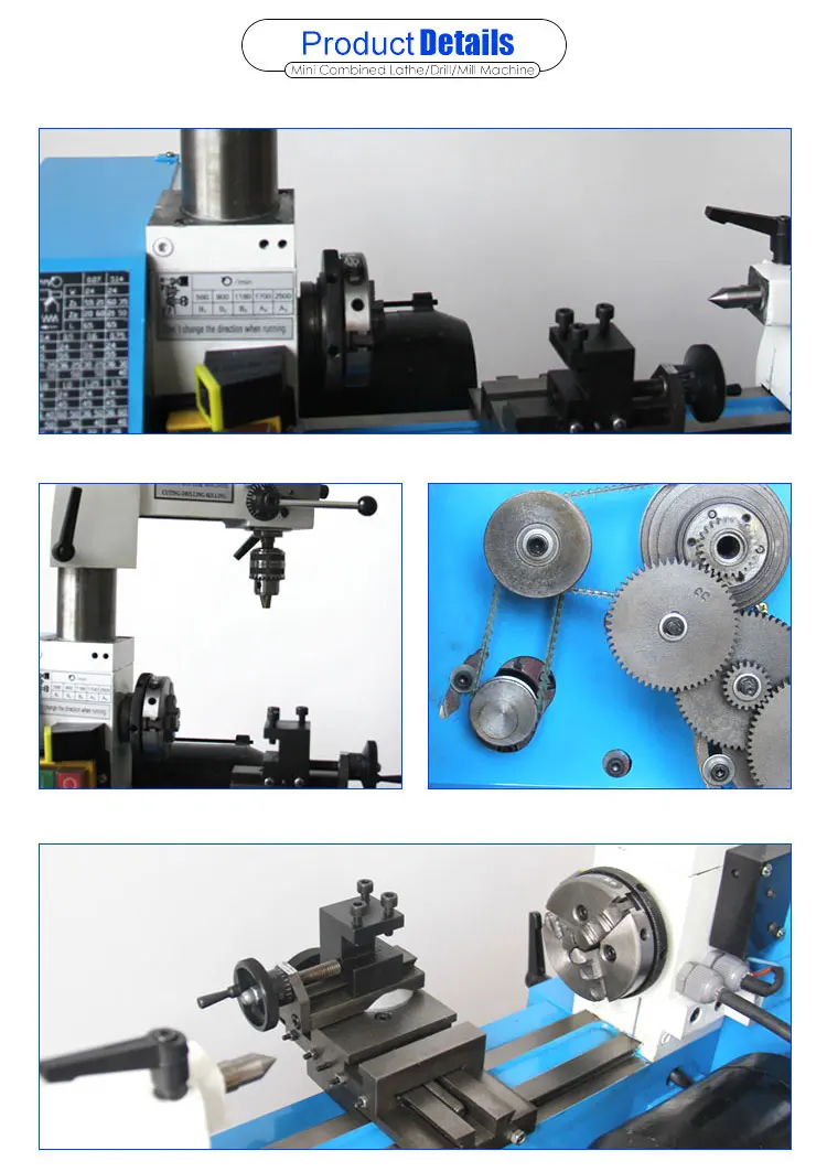 3 in 1 Mill Drill Combo AT125 Mini Hobby Lathe Machine for DIY ...