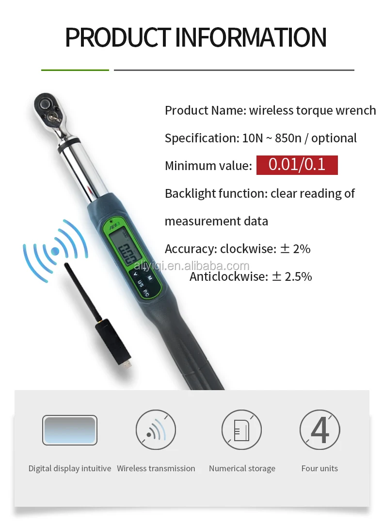 ALIYIQI Bluetooth Digital Torque Wrench 200nm - Precision & Durability