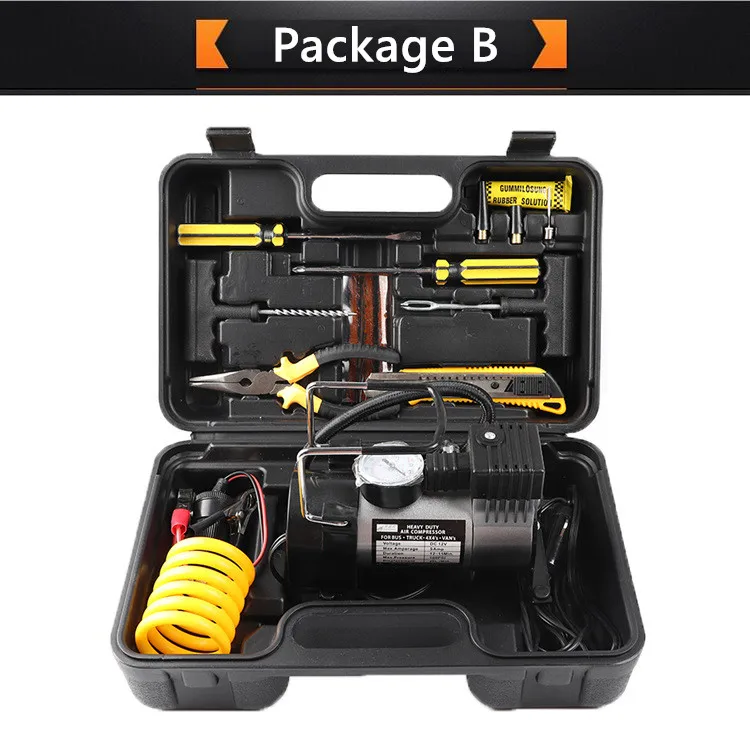 Emergency Tools Double Cylinder Air Compressor Set Tyre Repair Kit For ...
