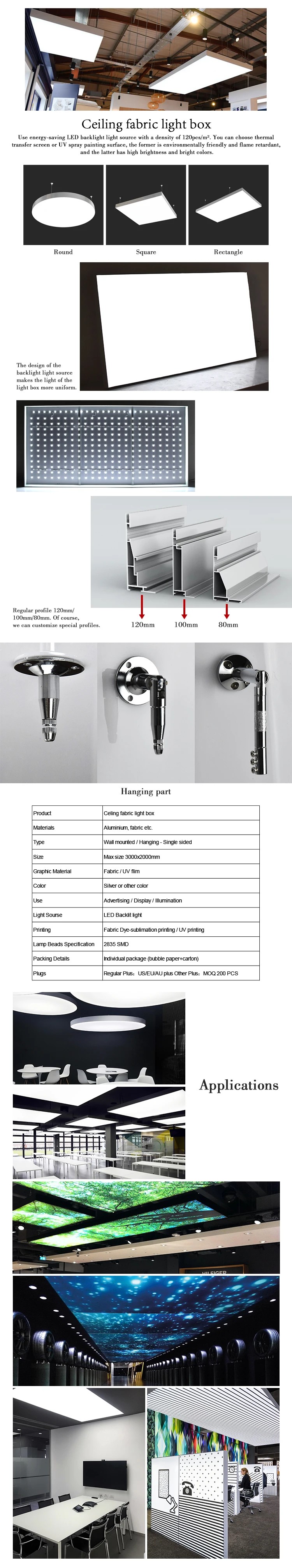 Hanging Led Seg Illuminated Frame Sign Tension Fabric Logo Extrusion ...