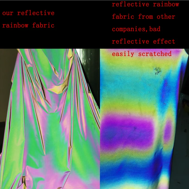 Colorful Durable Fluorescent Textile Reflective Stretch Fabric / 100% ...