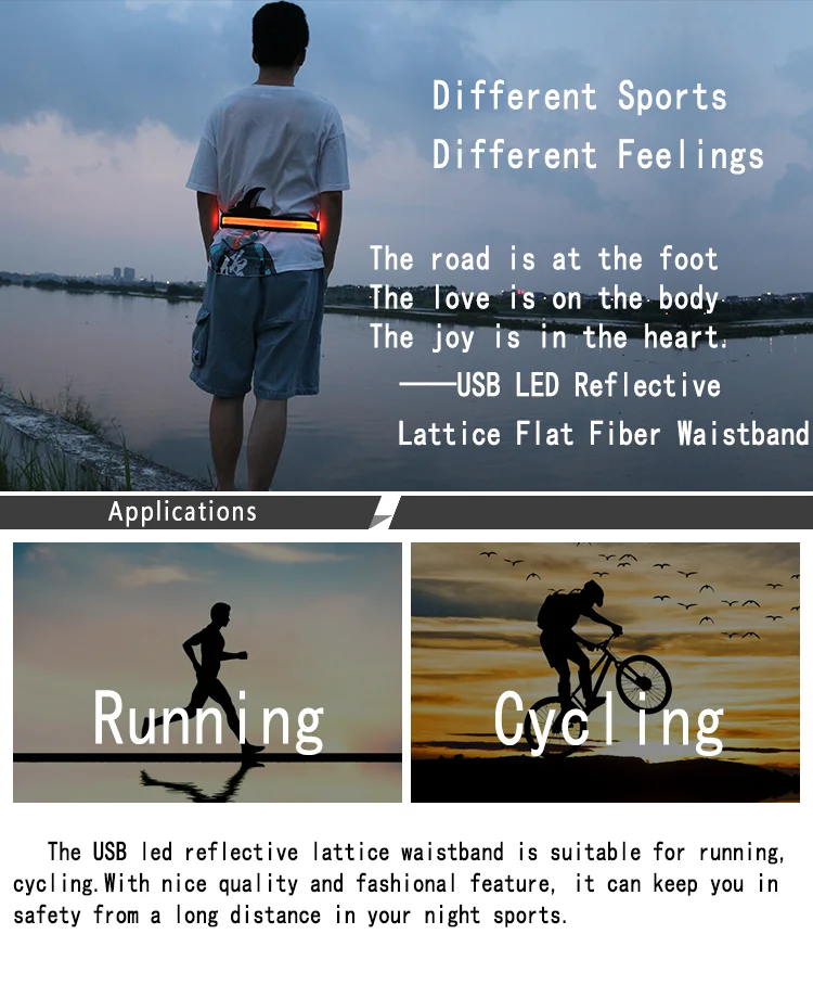 Factory Wholesale High Quality LED Belt Led Reflective Waistband for ...