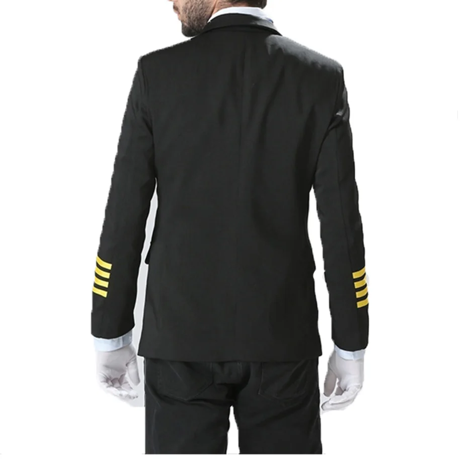High Quality Men Airline Pilot Captain Suit Aviator Costume Uniform ...