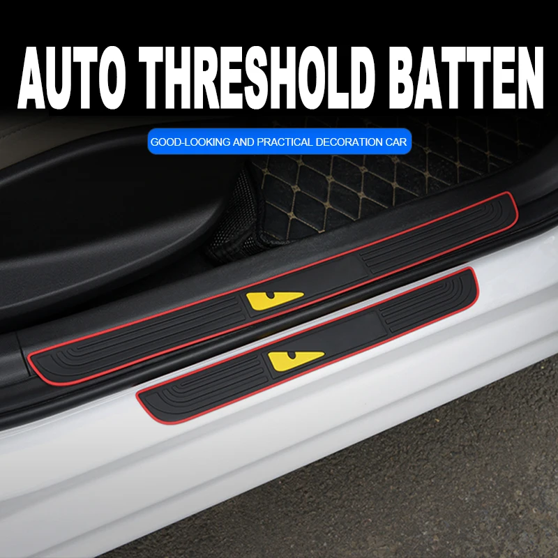 Car Door Plate Guard With Black Pvc Sift Rubber Front Rubber 4pcs/set ...