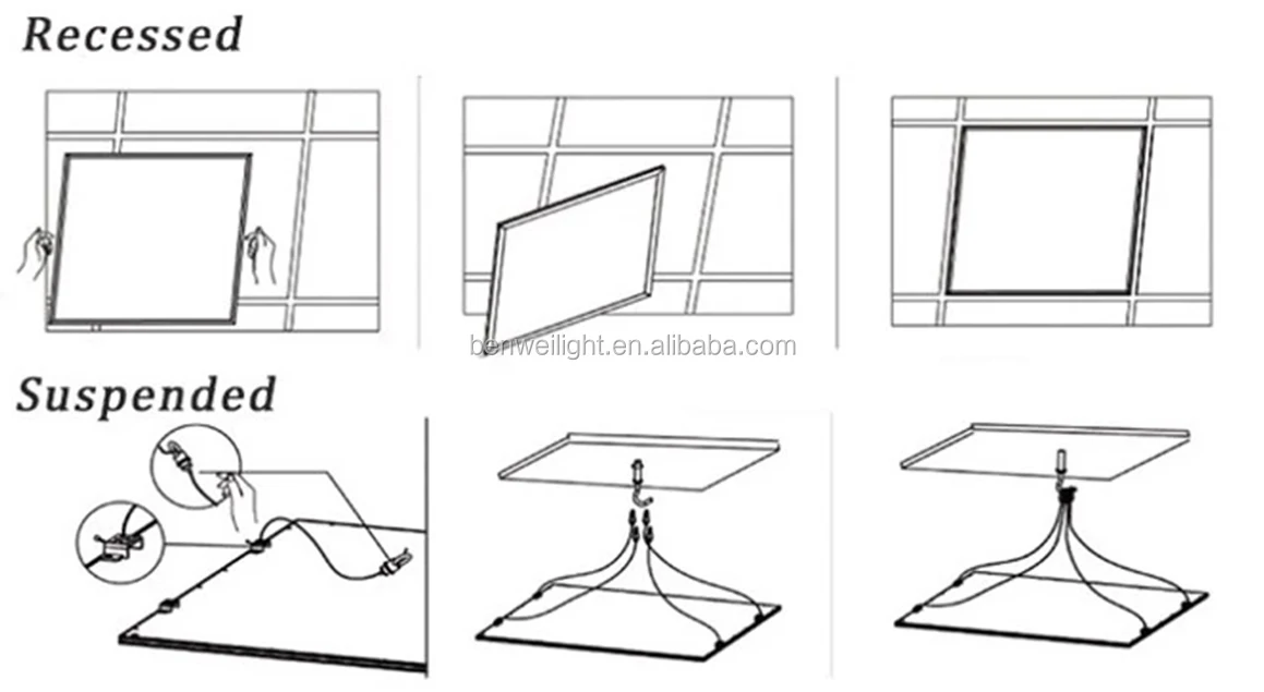 Long Lifespan Recessed Mounted Backlit Square Led Panels 36w 40w 60 ...