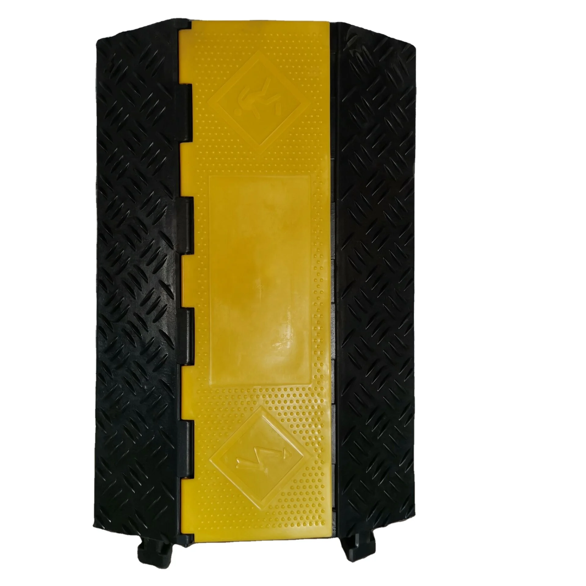 2 Channel Rubber Fire Hose Ramp - Durable Cable Protector