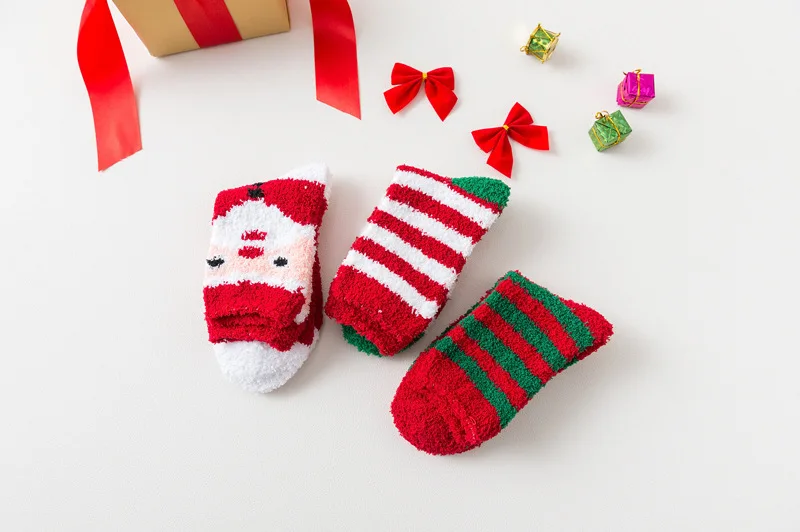 12 Designs Winter Fuzzy Christmas Socks Women Warm Cozy Socks Santa Clasuse Christmas Tree Buy