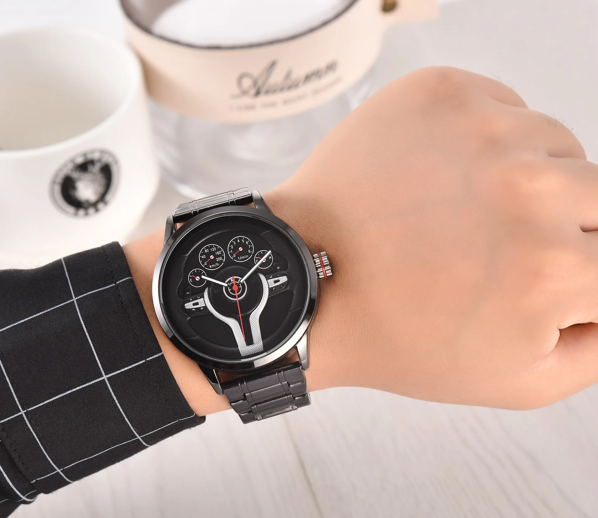 Cool Unique Mens Sports Steering Rim Watch Racing Control Wheels Watch ...