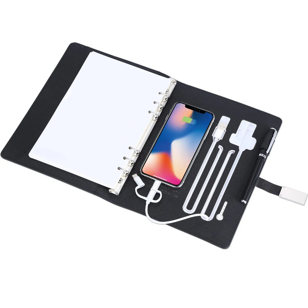 Corporate Custom A5 Organiser Planner Wireless Charger Power Bank Diary ...
