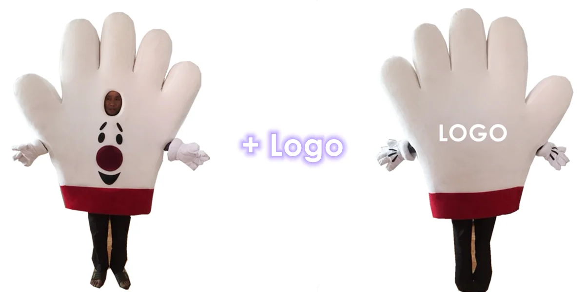 White Big Hand Mascot Costumes - Perfect for Holiday Fun