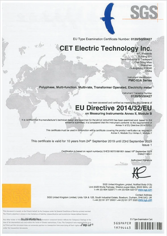 CET Electric Technology Inc. - Energy Meters, Power Meters