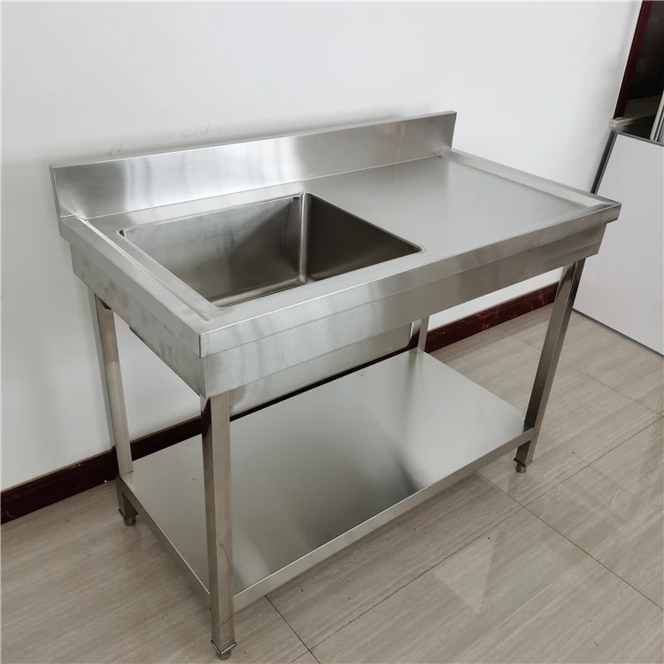 Well Designed Restaurant Kitchen Stainless Steel Table With Single Bowl ...