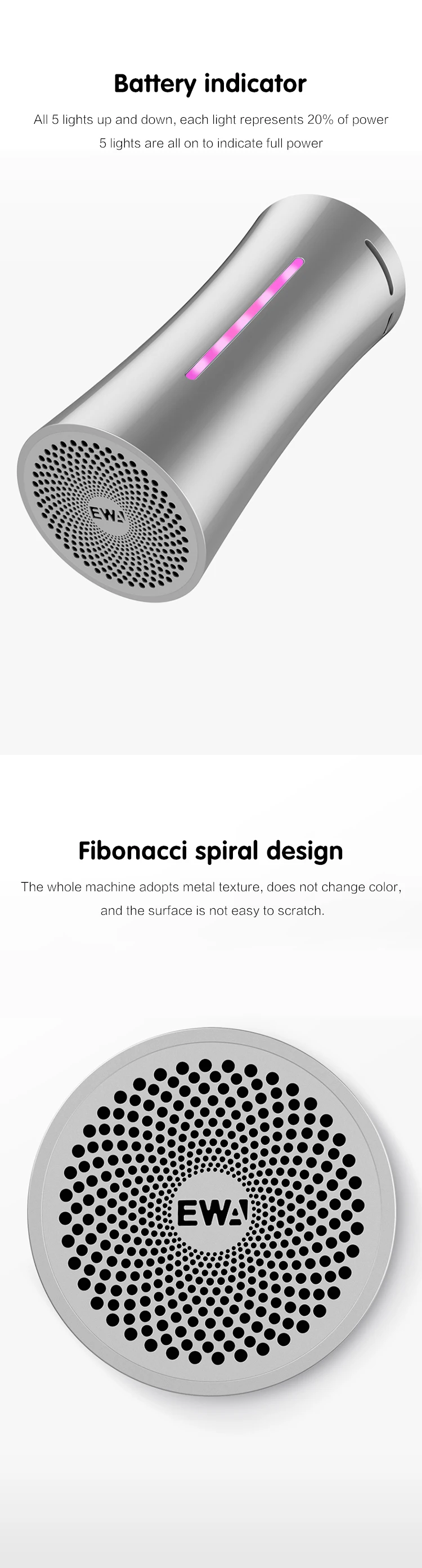 EWA A115 Metal Bluetooth Speaker - Portable & High Quality