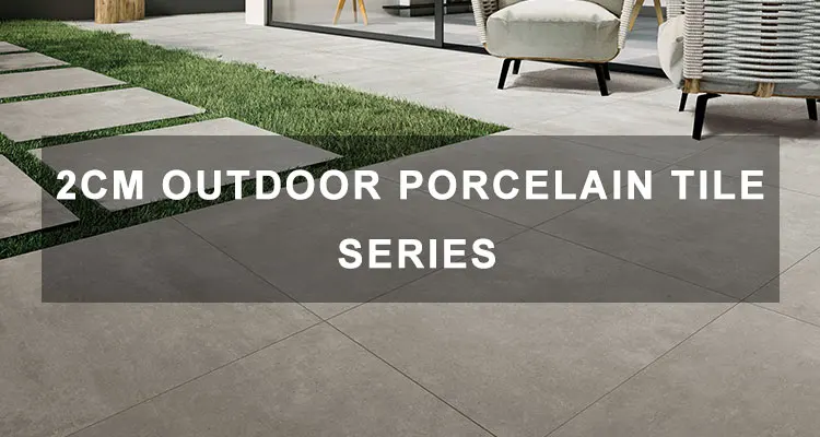 Non-slip Rough 20mm Thick Porcelain Paving Tiles for Outdoor