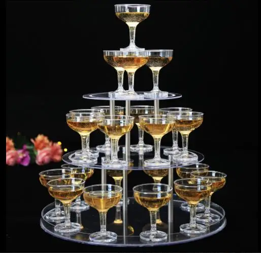 Clear Acrylic Champagne Wine Tower Stand for Wedding & Party Decor ...