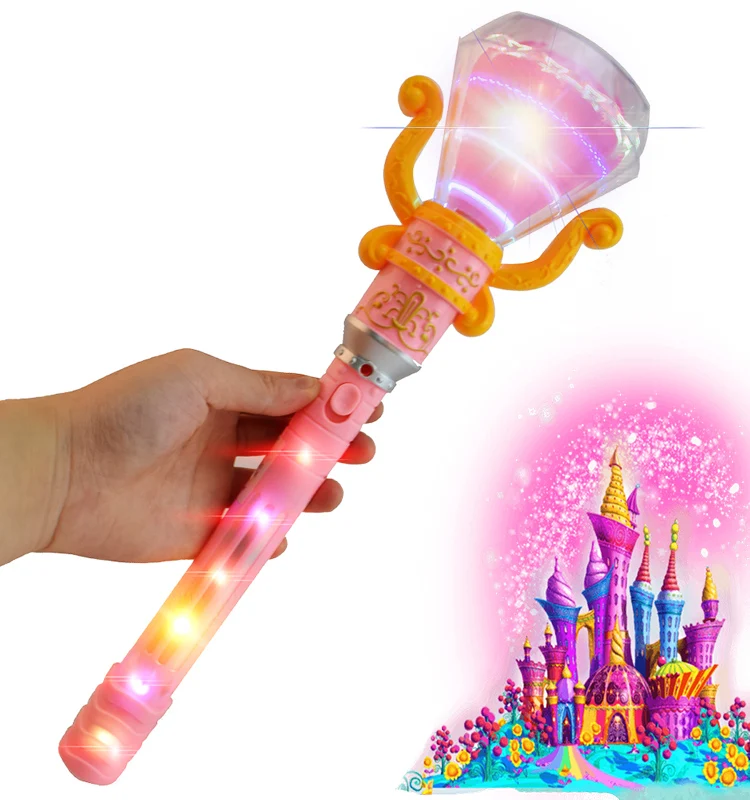 Cute Girl Kids Flashing Light Stick Flashing Stick Diamond Spinning LED ...