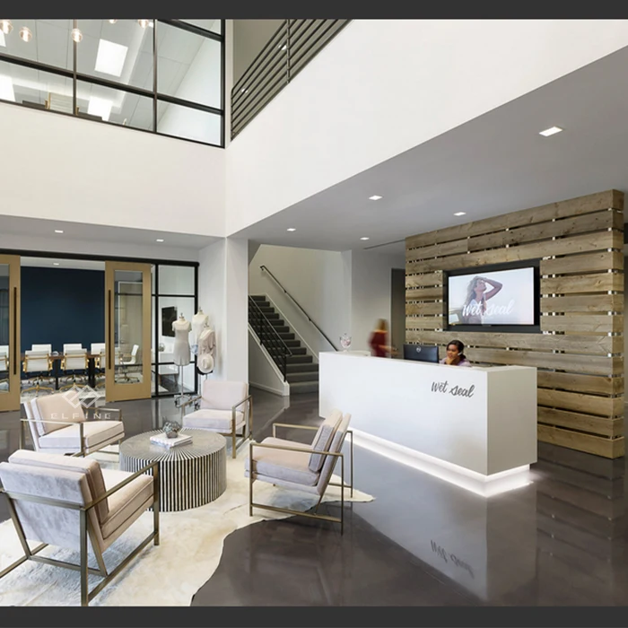 Simple Design Retail Store Front Desk Custom Solid Surface Modern ...