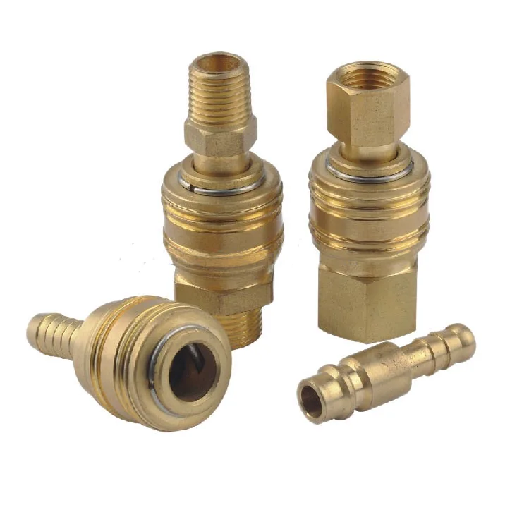 Nickel-plated Brass Single Open&close Air Couplings European/germany ...