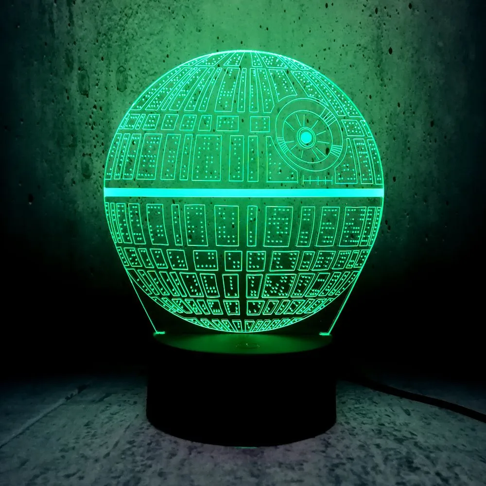 Death Star 3d Led Lamp Night Light Multicolor Bulb Decorative Gift Rc ...